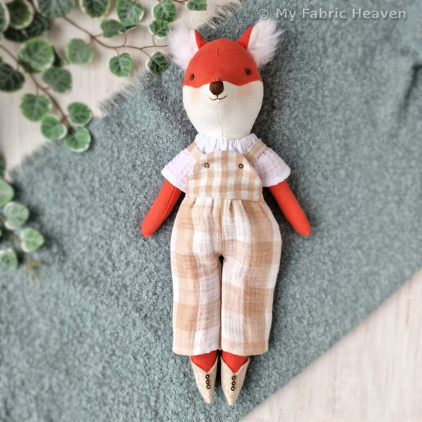 Fox doll and clothes PDF sewing pattern tutorial – My Fabric Heaven