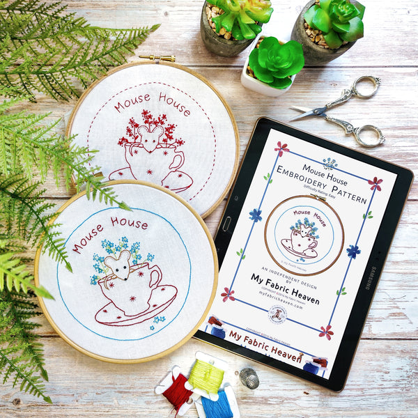 Mouse-house PDF embroidery pattern tutorial – My Fabric Heaven